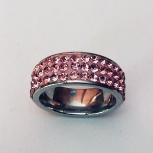 Jewelry | Pink Pav Crystal Ring | Poshmark